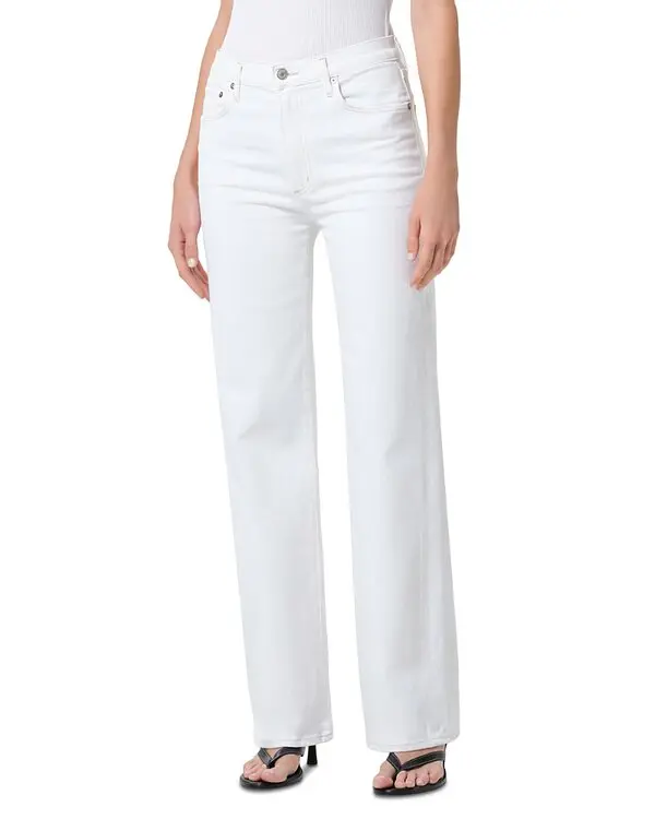 AGOLDE Harper Mid Rise Relaxed Straight Jeans In Whitewash - White Wash