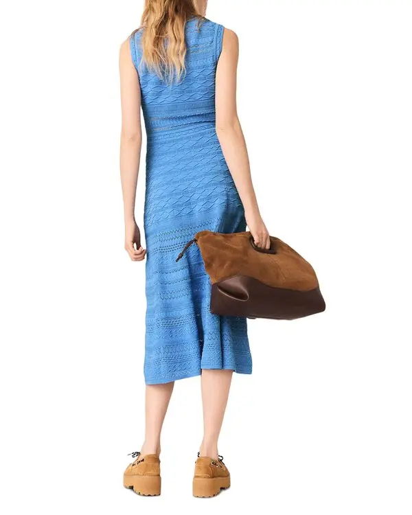 Maje Pointelle Knit Maxi Dress
