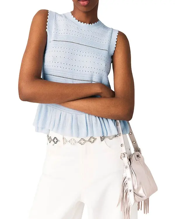 Maje Ruffled Knit Top