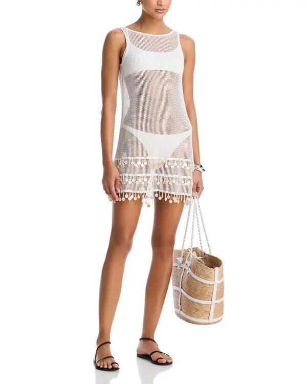 Aqua Embellished Mini Dress Swim Cover-up Exclusive