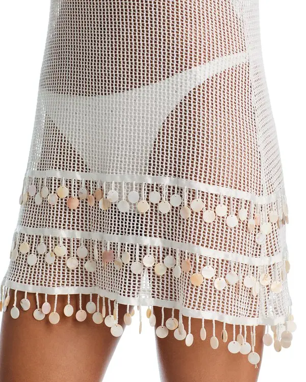 Aqua Embellished Mini Dress Swim Cover-up Exclusive