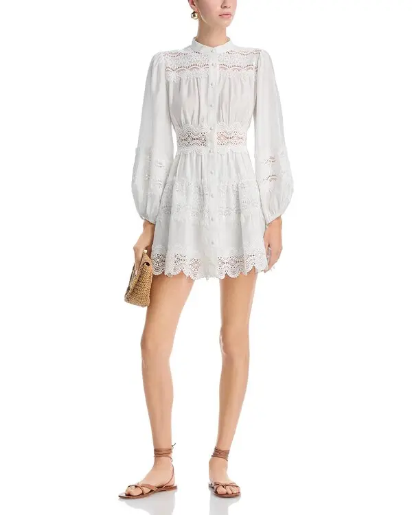 Aqua Swirl Lace Mini Dress