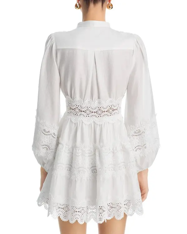 Aqua Swirl Lace Mini Dress
