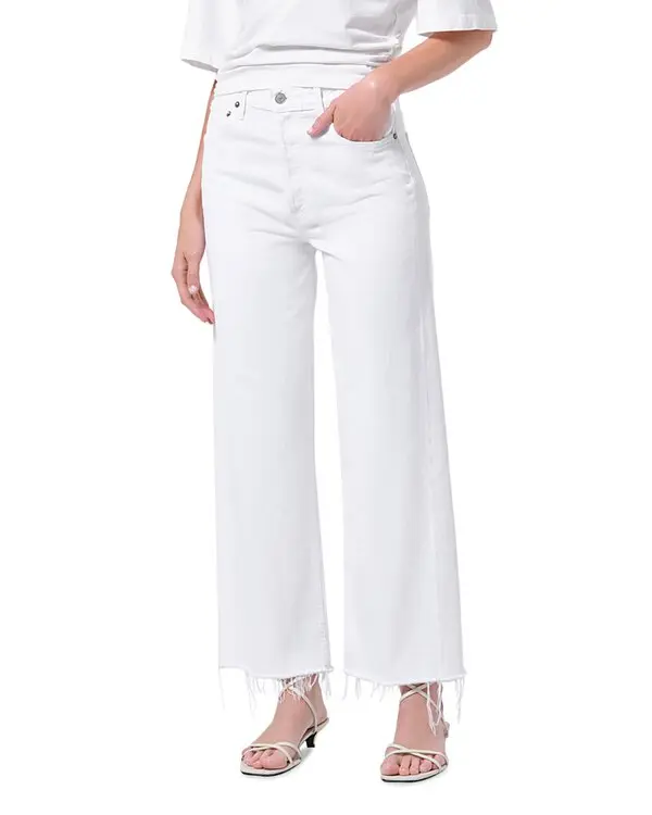 AGOLDE Ren High-rise Wide-leg Jeans - Marshmallow