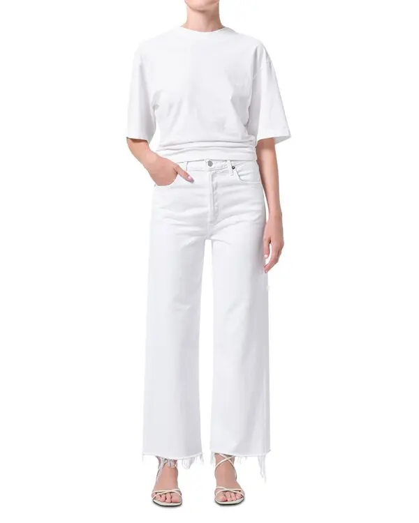 AGOLDE Ren High-rise Wide-leg Jeans - Marshmallow