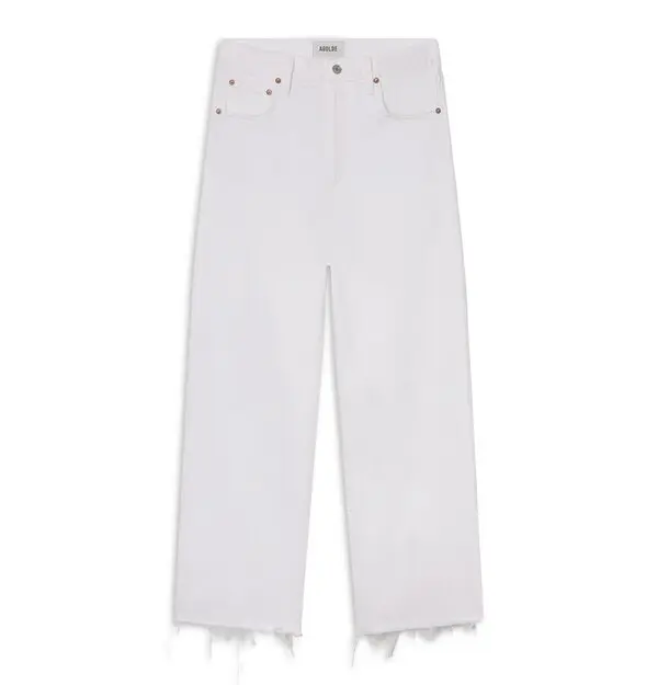 AGOLDE Ren High-rise Wide-leg Jeans - Marshmallow