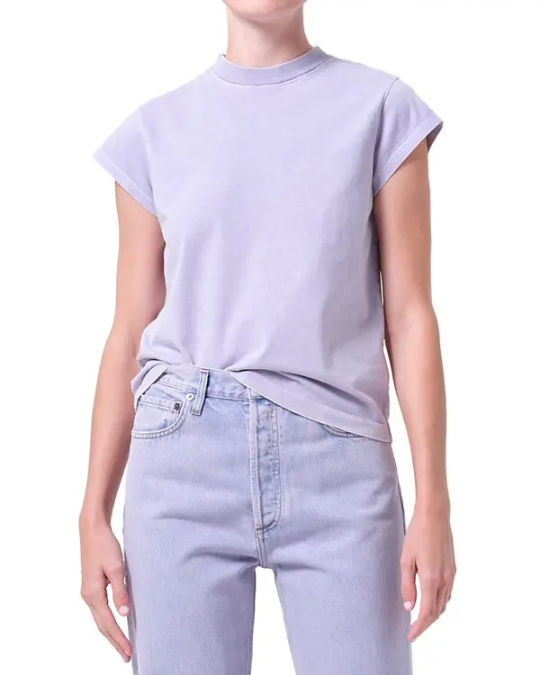 AGOLDE Bryce Cap Sleeve Tee - Acid Lilac
