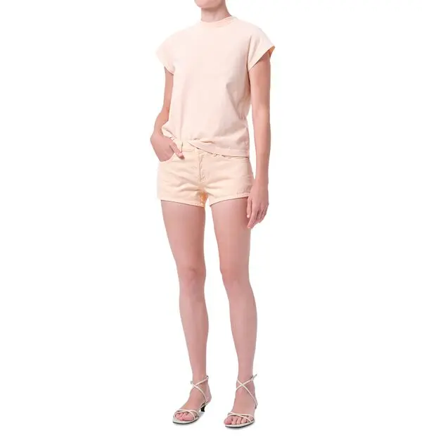 AGOLDE Bryce Cap Sleeve Tee - Sun Filter