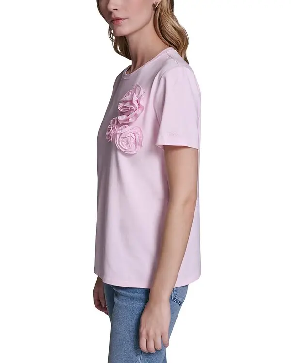 Karl Lagerfeld Paris Rose Trim Knit Top