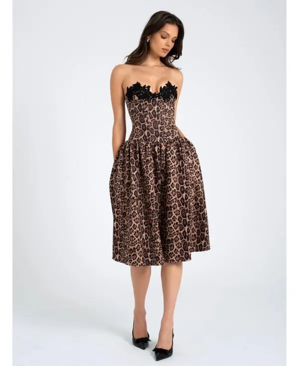 MISS CIRCLE NEW YORK Uchenna Strapless Midi Dress