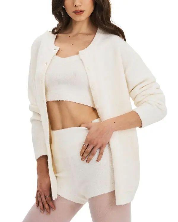MISS CIRCLE Orla Wool-blend Ribbed Knit Cardigan - White