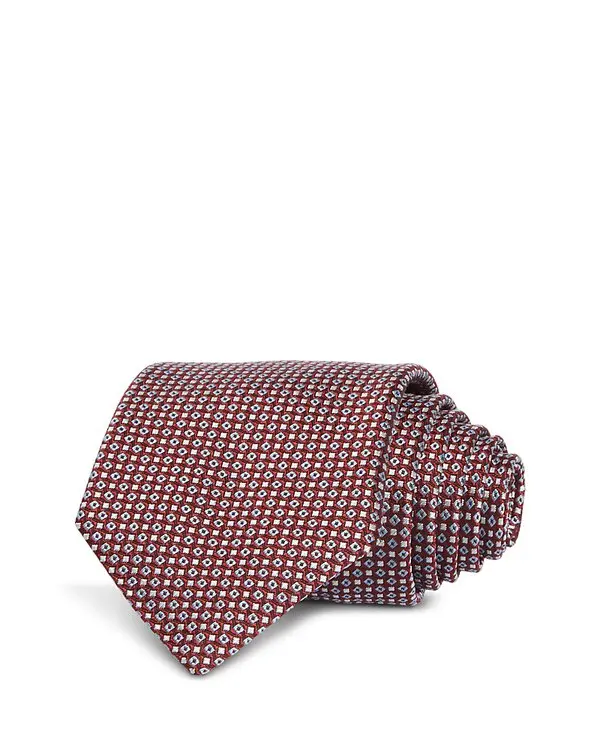 BOSS Geometric Neck Tie - Bright Red