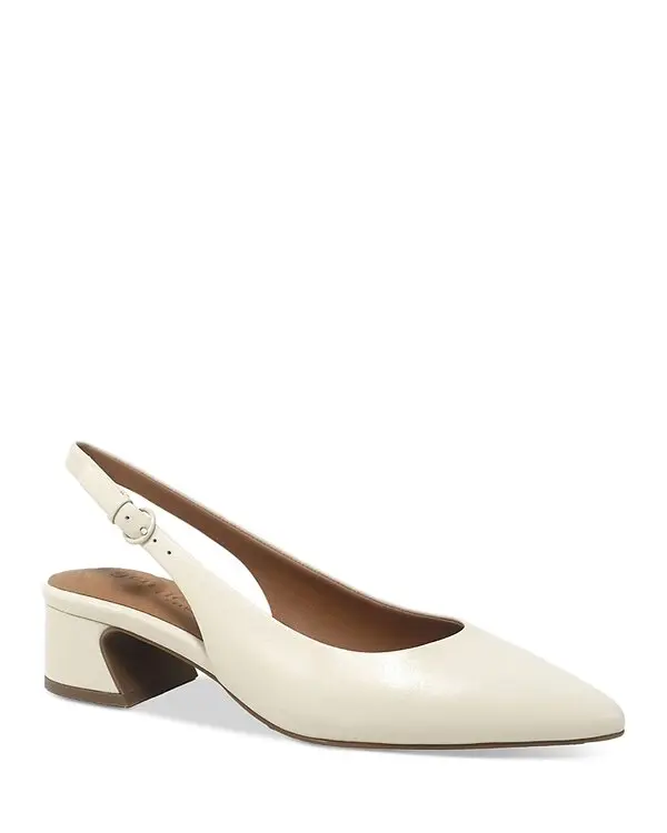 KENNETH COLE Georgia Leather Slingback Pumps - Stone Leather