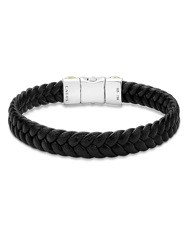 Lagos 18k Yellow Gold & Sterling Anthem Braided Bracelet - Silver
