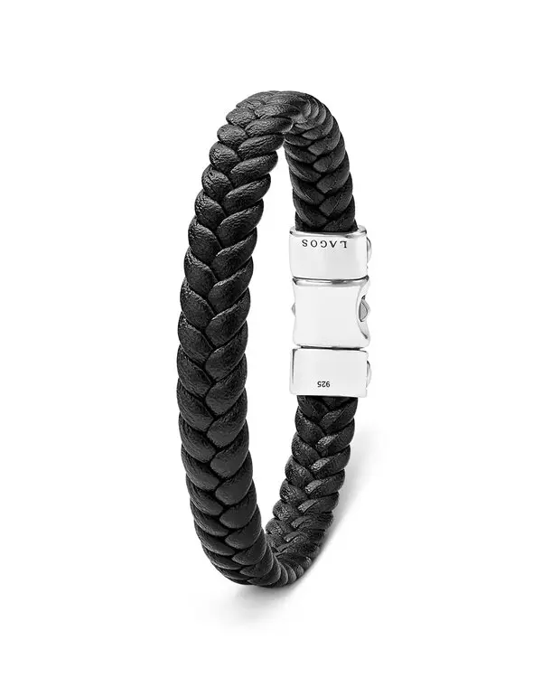Lagos Sterling And Leather Braided Bracelet