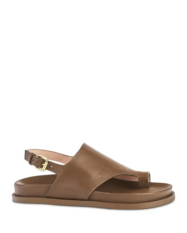 Agl Leather Flat Sandals - Cocoa