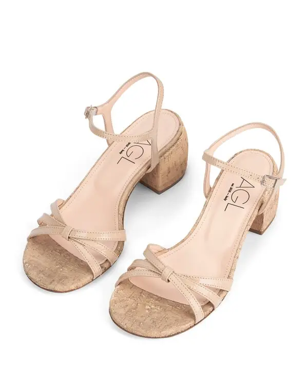 Agl Patent Leather Block Heel Sandals - Basic