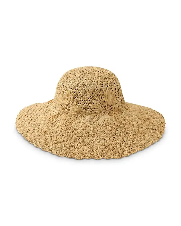 Helen Kaminski Nadia Raffia Crochet Sun Hat - Natural