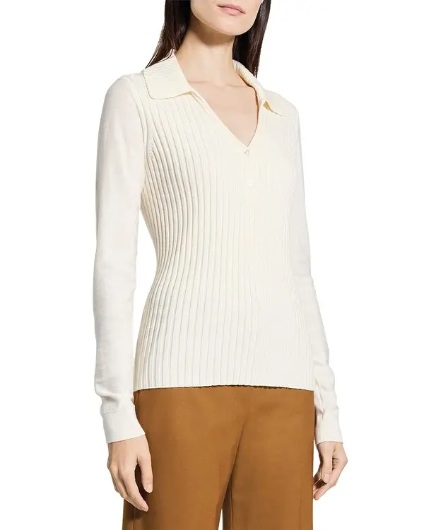 Theory Merino Wool Ribbed Collar Sweater