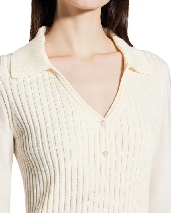Theory Merino Wool Ribbed Collar Sweater