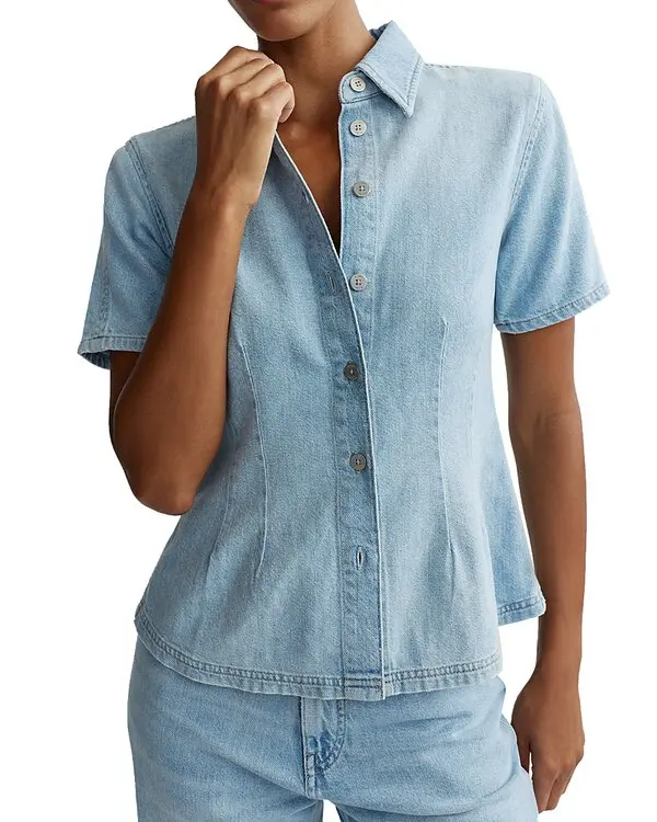 DL1961 Joice Short Sleeve Shirt - Beachfront