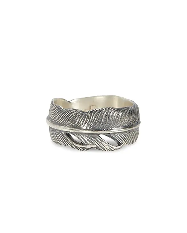John Varvatos Raven Feather Ring - Silver