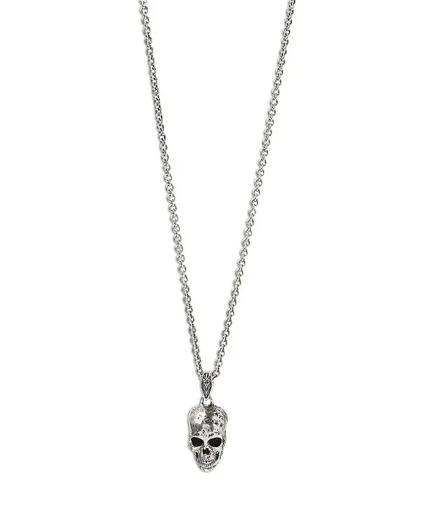 John Varvatos Skull Pendant Necklace, 24 - Silver