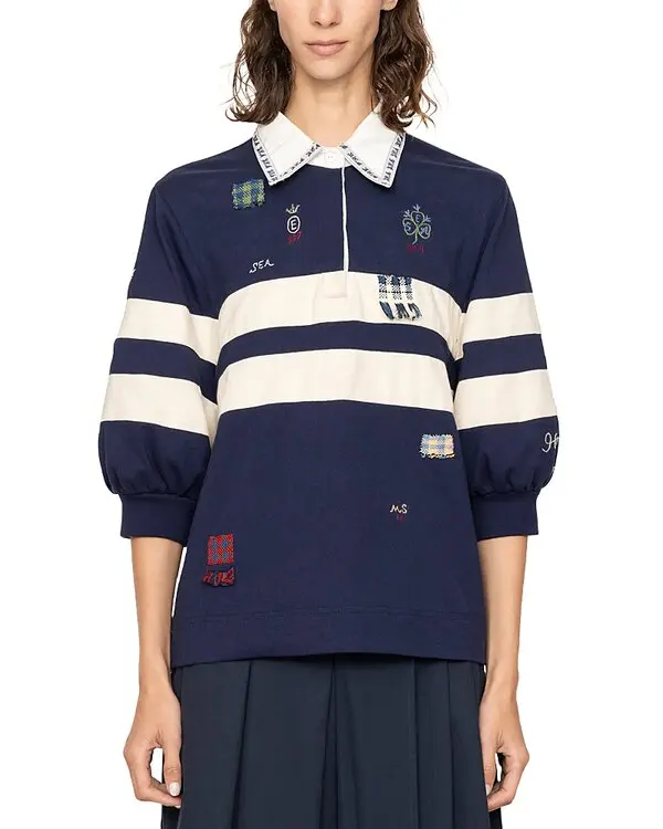 Sea Claira Embroidered Rugby Top - Multi