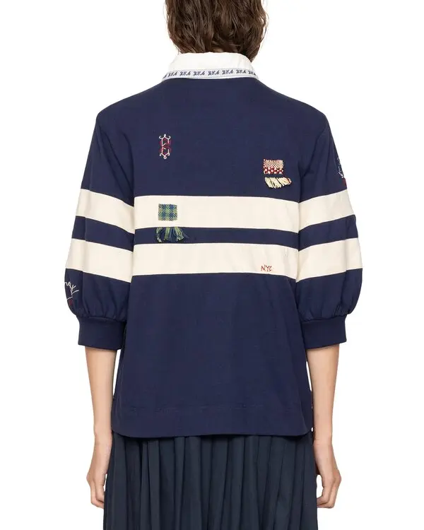 Sea Claira Embroidered Rugby Top