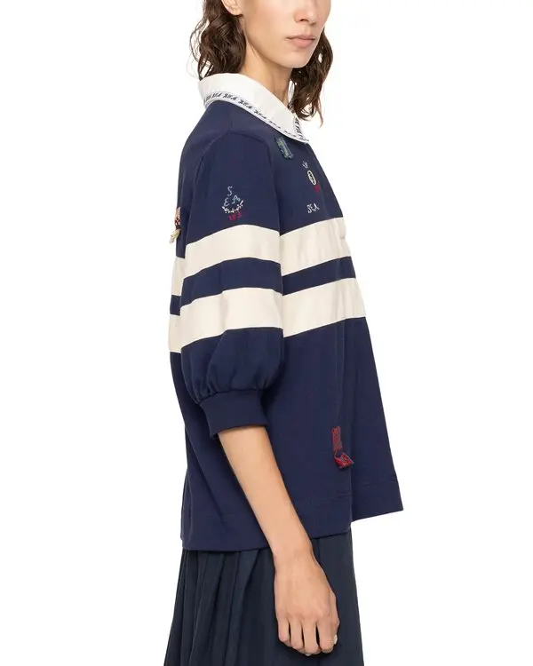 Sea Claira Embroidered Rugby Top