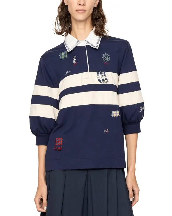 Sea Claira Embroidered Rugby Top