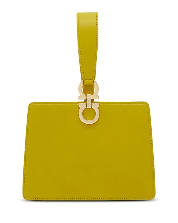 FERRAGAMO Mini Leather Clutch - Antique Yellow