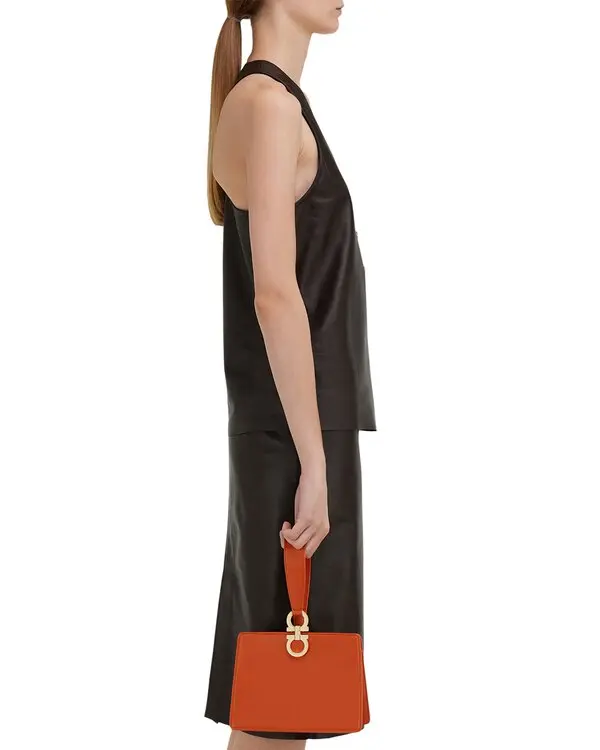 FERRAGAMO Mini Leather Clutch - Light Sienna