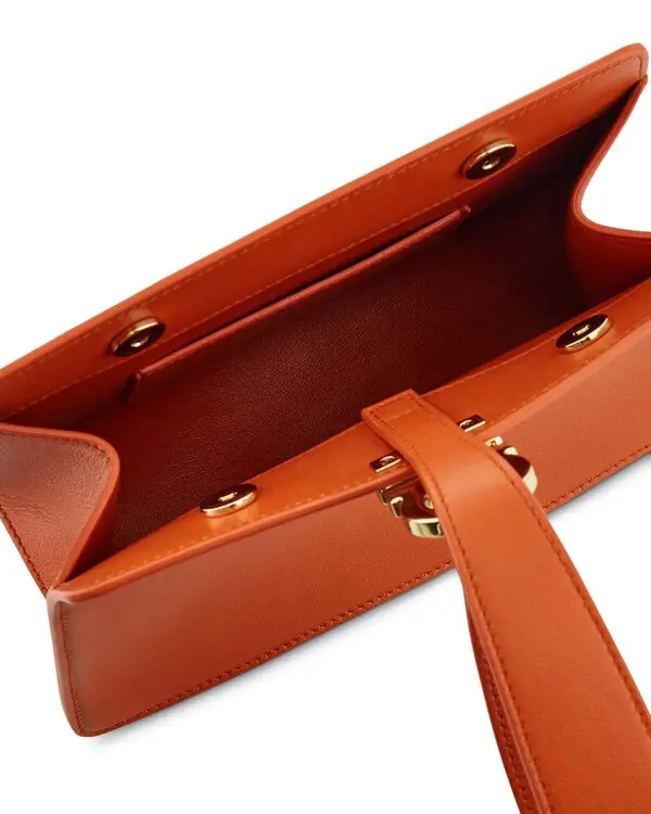 FERRAGAMO Mini Leather Clutch - Light Sienna