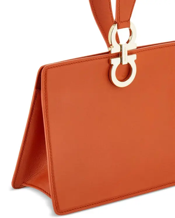 FERRAGAMO Mini Leather Clutch - Light Sienna