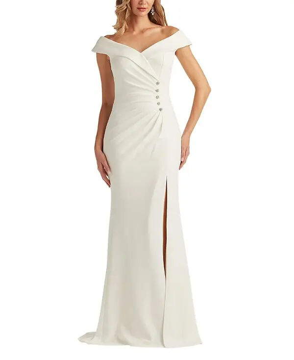 Tadashi Shoji Ames Off-shoulder Gown - Ivory