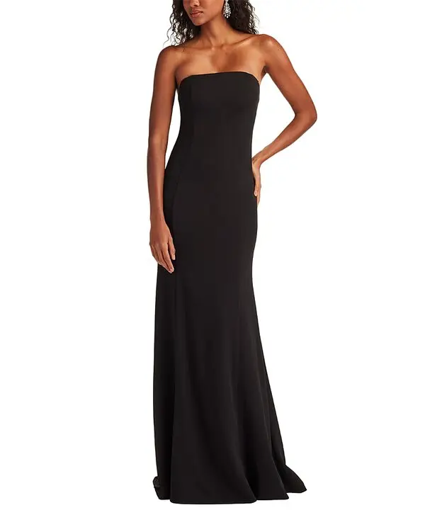 Tadashi Shoji Parmer Bow Back Gown - Black/ivory