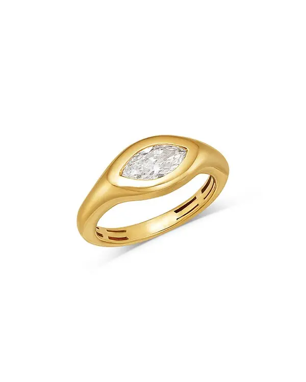 Bloomingdale'S Luxe Collection Certified Lab Grown Diamond Marquis Pinky Ring In 14k Yellow 0.5 Tcw - Gold