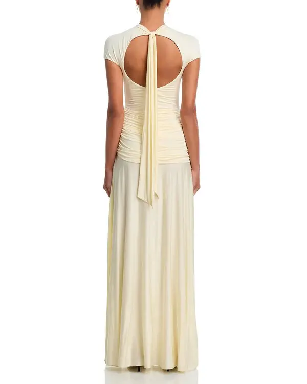 SELF-PORTRAIT Draped Jersey Maxi Dress
