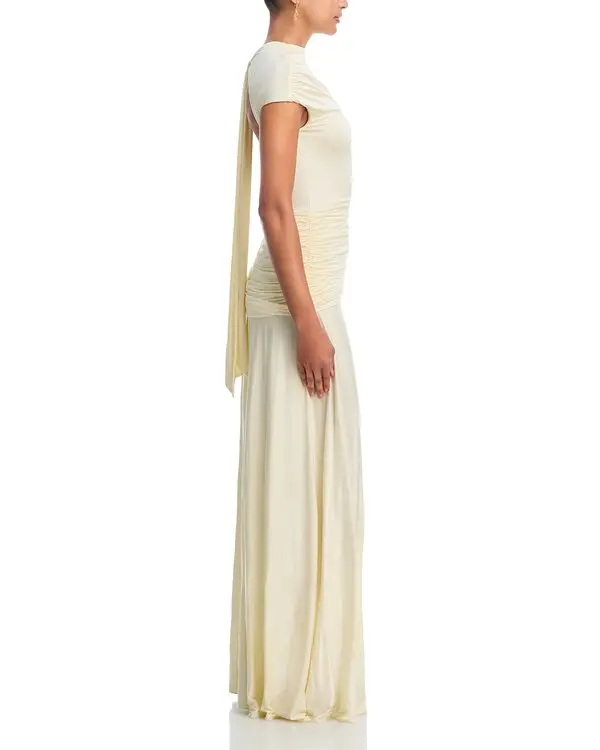 SELF-PORTRAIT Draped Jersey Maxi Dress