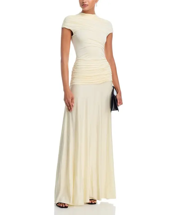 SELF-PORTRAIT Draped Jersey Maxi Dress