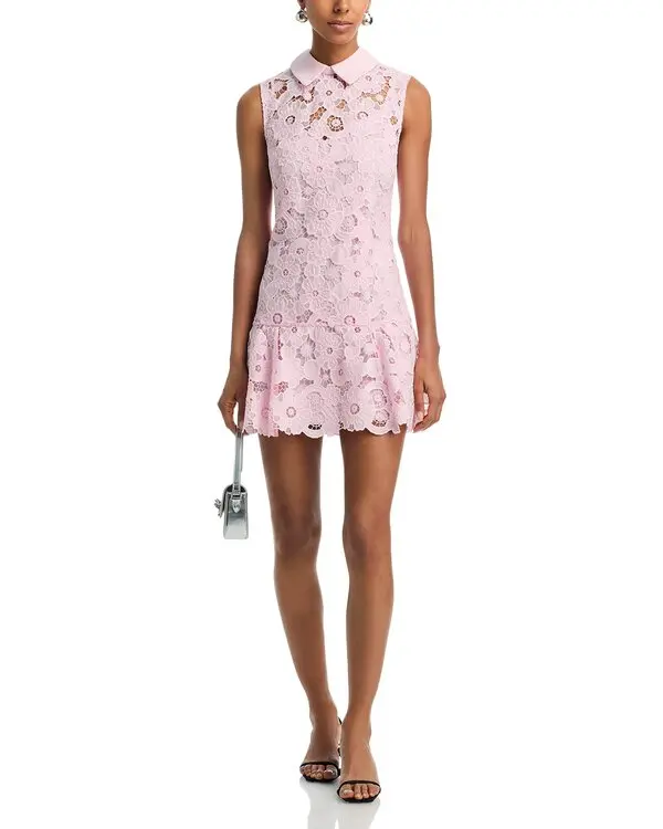 SELF-PORTRAIT Lace Collared Mini Dress