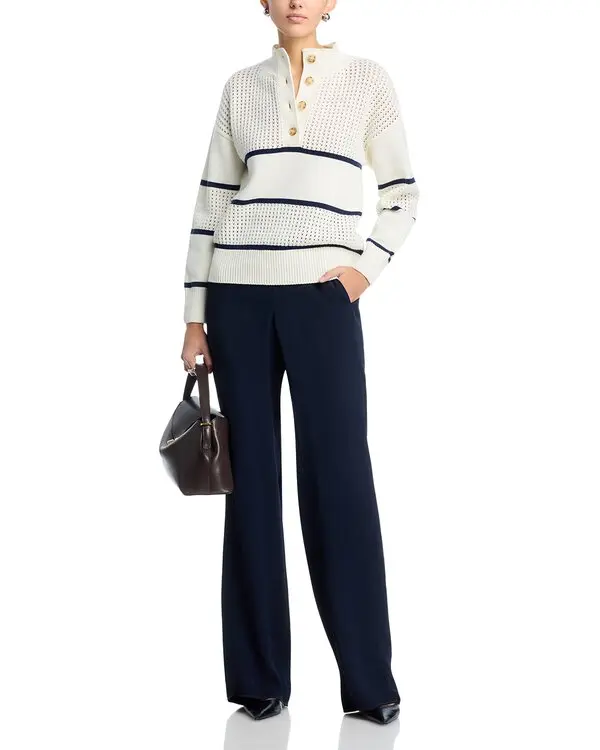 T Tahari Long Sleeve Striped Pullover Sweater