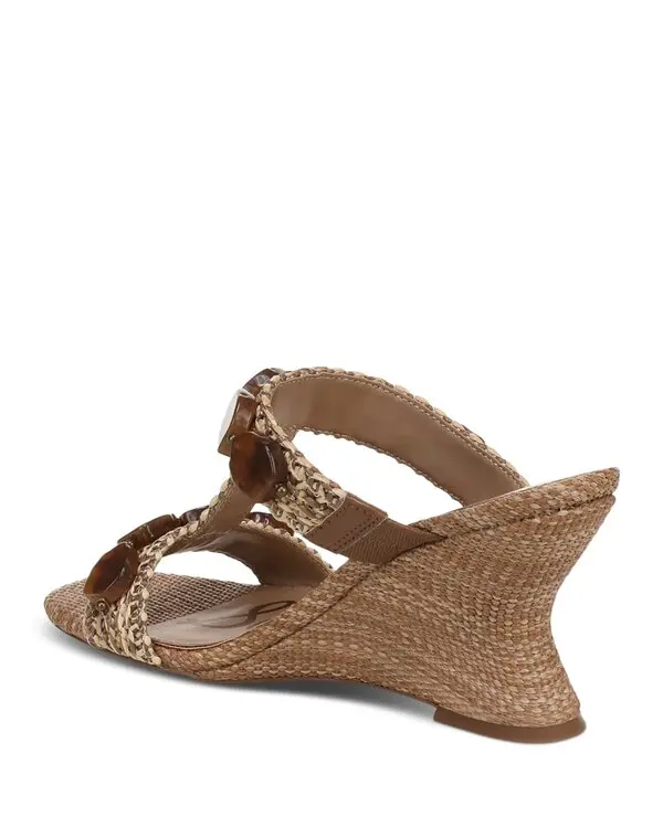 Sam Edelman Dante Embellished Wedge Sandals - Tawny Tan