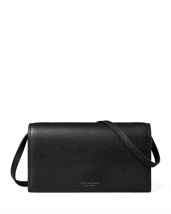 Tory Burch Romy Leather Crossbody Wallet - Black