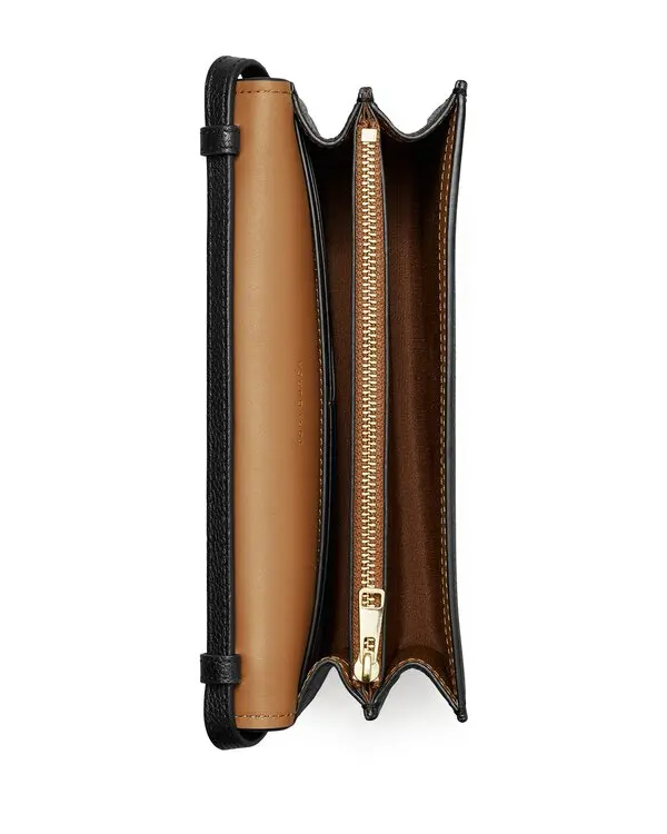 Tory Burch Romy Leather Crossbody Wallet - Black