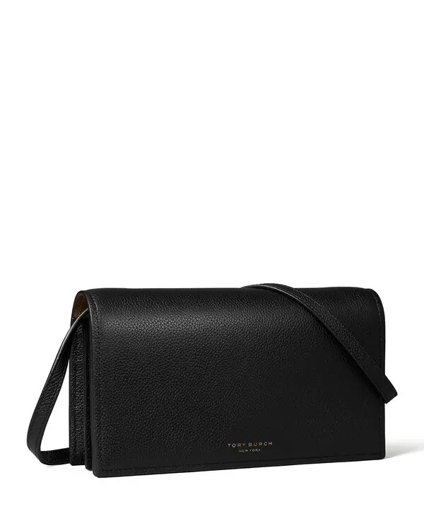 Tory Burch Romy Leather Crossbody Wallet - Black