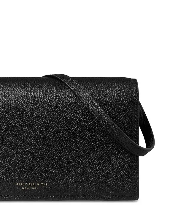 Tory Burch Romy Leather Crossbody Wallet - Black