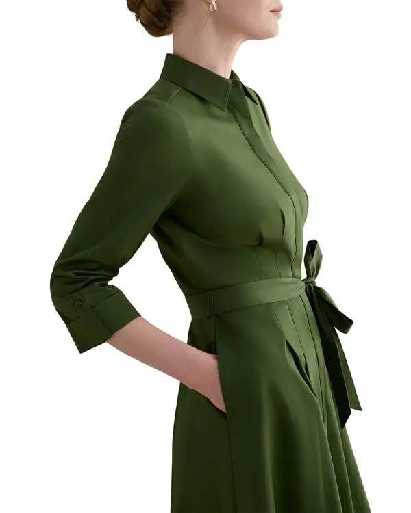 HOBBS LONDON Petites Brigitta Button Front Midi Dress