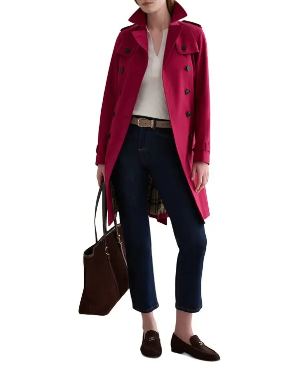 HOBBS LONDON Skylar Trench Coat - Beetroot Pink